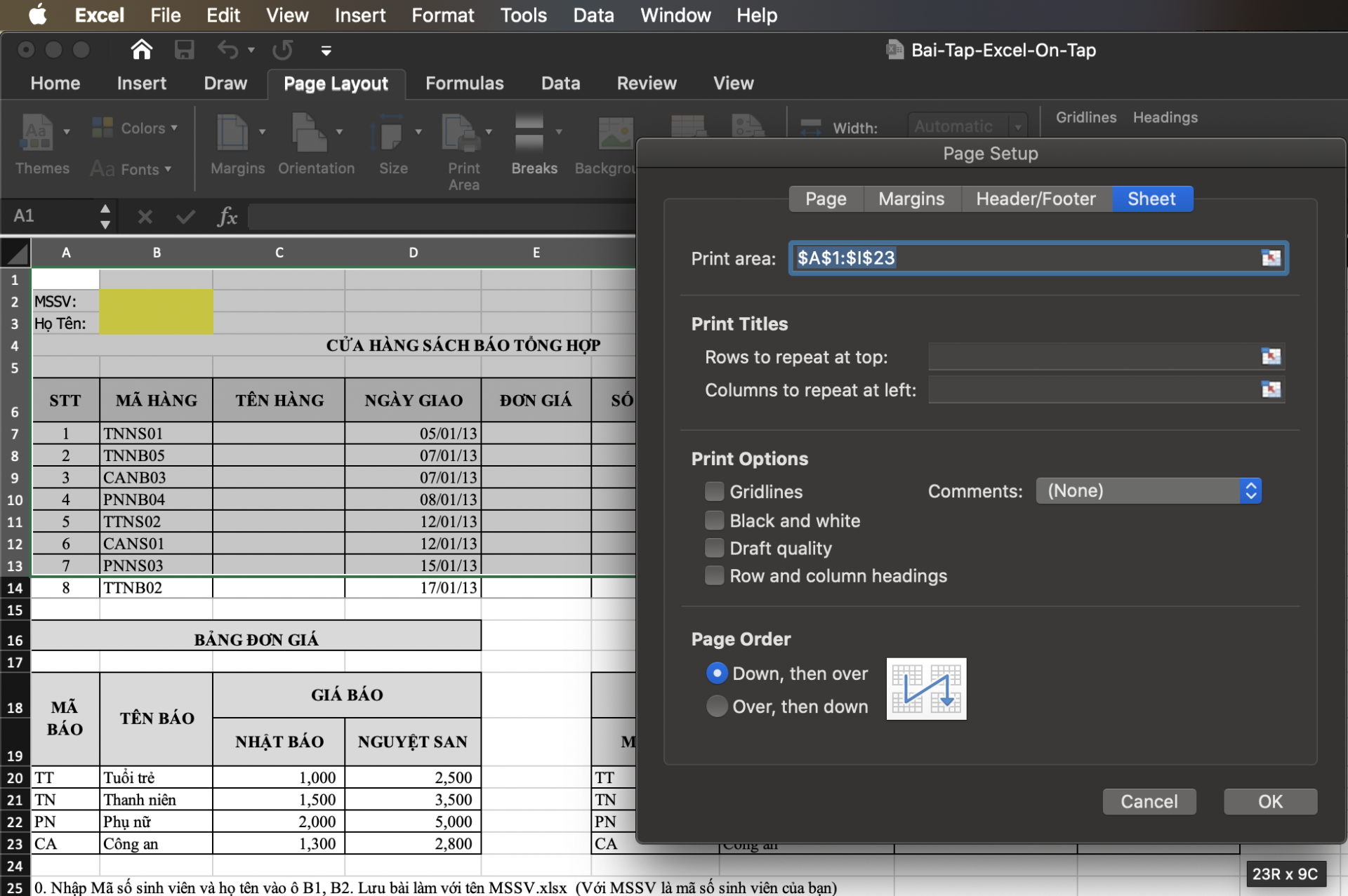 Hướng dẫn cách print, cách in file Excel vừa khổ A4 – Máy tính vui