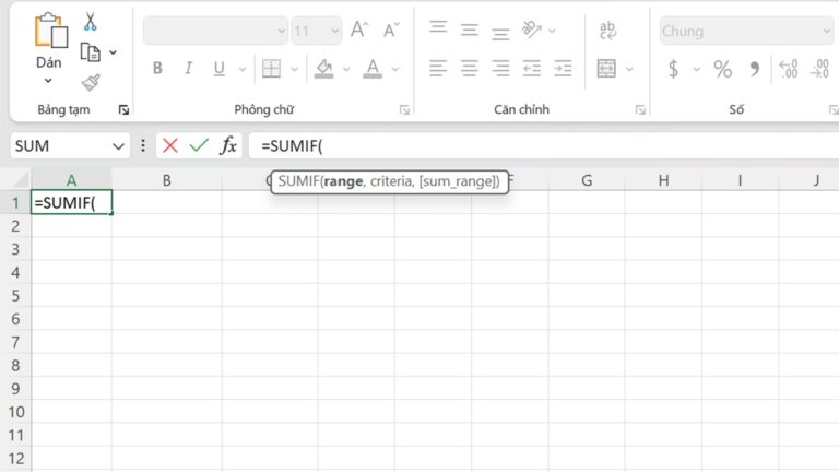 Hàm sumif trong excel là gì? Ví dụ về hàm sumif